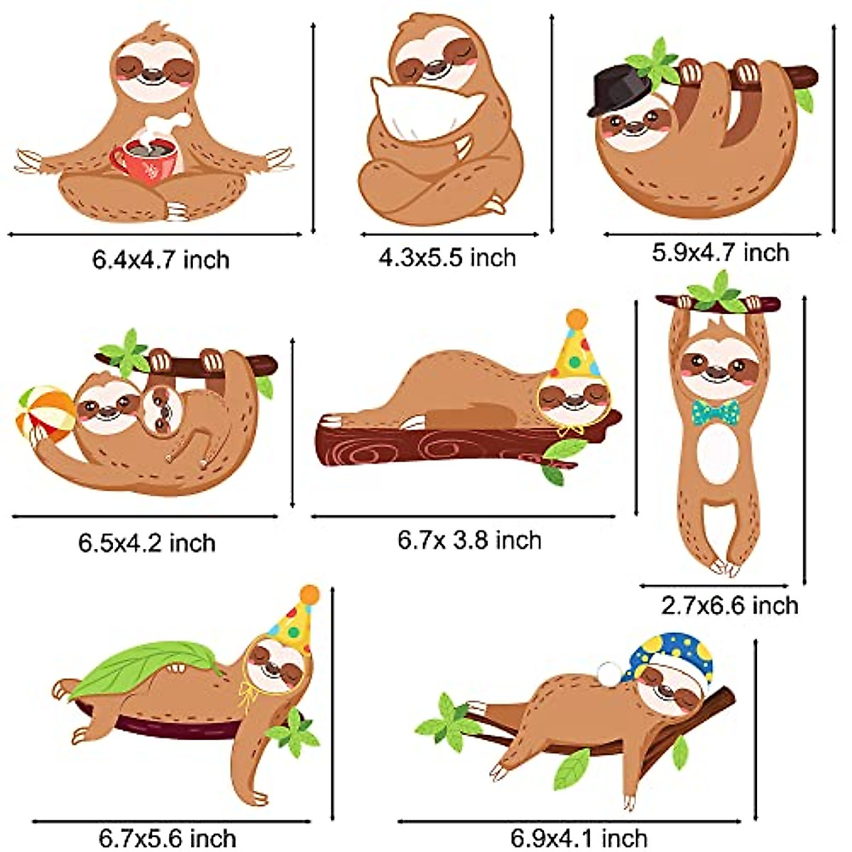 15pcs Sloth Party Hanging Swirls Decorations Sloth Theme Ceiling Streamer for Birthday Party Supplies Baby Shower Favor Spiral Ornaments