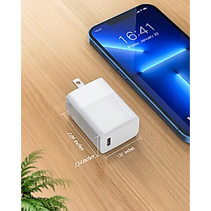 20W Fast Charger Fit for AirPods Pro 1 2 3 Gen, Fit for AirPods Max A2096, Fit for AirPods 1st/2nd/3rd Generation and 6.6Ft Charging Cable Wall Block Power Cord Adapter