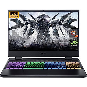 Acer Nitro 5 Gaming Laptop 2023 Newest, 15.6" QHD 165Hz Display, NVIDIA GeForce RTX 3070 Ti Graphics, AMD Ryzen 7 6800H Processor, 32GB DDR5 RAM, 1TB SSD, Wifi6, Bluetooth, Windows 11 Pro