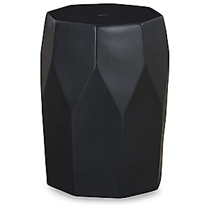 Signature Design by Ashley Rhysworth Contemporary Ceramic Indoor/Outdoor Stool, Black