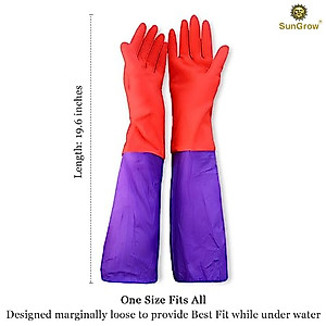SunGrow Bathing Gloves for Dog, Grooming Handgloves for Handling Cats, and Other Small Animals, Long Cover for Arms and Hands