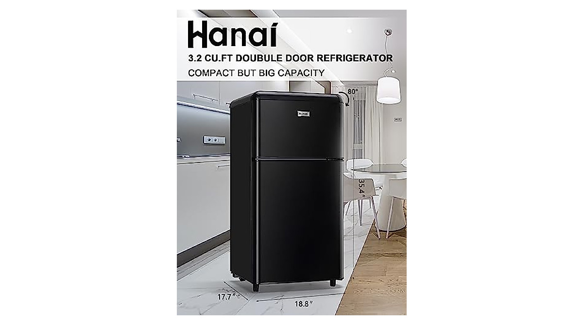 Buy WANAI 3.2 Cu.Ft Retro Mini Fridge - Ideal for Small Spaces