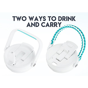 Meoky 50 oz Tumbler with Handle, Stainless Steel Vacuum Insulated Water Bottle, Keeps Cold for 36 Hours, 100% Leak Proof, BPA-free, Non-slip Base (Azure)