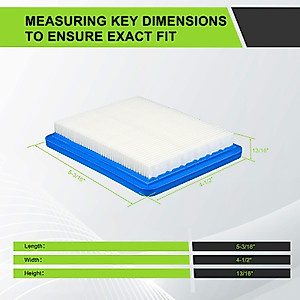 Harbot 491588S 491588 Air Filter for Troy-Bilt TB110 TB230 TB210 Briggs and Stratton 4915885 399959 Flat Air Cleaner Cartridge 3.5-6.5 Hp Quantum Engines Lawn Mower Parts Air Filter