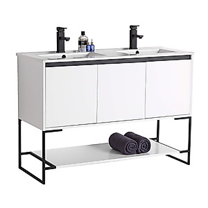 Fine Fixtures 24 Inch Bathroom Vanity with Sink - Modern Knob Free Design, Elegant Space-Saving Solution for Your Bathroom - Durable, Bathroom Vanities for a Contemporary Look - Urbania Collection