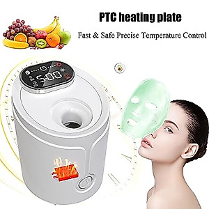 RKXKJ Face Mask Maker Machine, Natural Fruit Vegetable Mask Maker, Intelligent Voice Prompt, Temperature Control PTC Heating Device, Water Level Sensor Needle, Large Display, for Eye, Hand, Neck