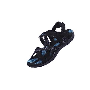 MGGMOKAY Womens Hiking Sandal Outdoor Sport Sandal with Arch Support for Beach Vacation Casual Camping,Black,8