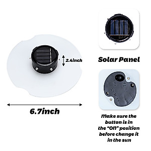 MUMTOP Solar Panels for Bird Bath, 6 Led Solar Power Light Automatically Glow at Night, Waterproof Suitable for Birdbath Outdoor, Yard, Garden Decoration