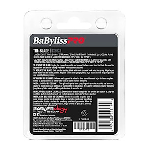 BaBylissPRO Barberology Black Graphite Tri Replacement Blade for Hair Clippers (FX603B)