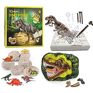 Dinosaur Fossil Digging Kit for Kids, Dinosaur Eggs Excavation Dig Kit, Dinosaur Toys for Kids 5-7 8-12, Great Birthday for Boys and Girls