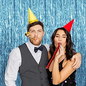 3 Pack Blue Backdrop Party Streamers Ocean Themed Decor Birthday Party Decorations Foil Fringe Backdrop Curtain Graduation Baby Shower Bachelorette Winter Holiday Party Decorations Supplies