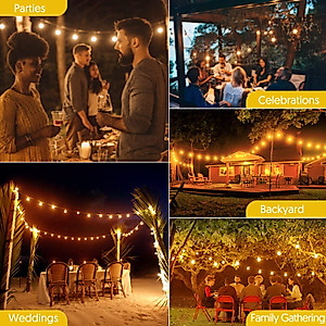 Outdoor String Lights with Dimmer App Control, 50Ft Patio Lights Waterproof Shatterproof G40 Globe 25 Led Bulbs 2000K, Connectable Christmas Hanging Light Timer Remote for Indoor Outside Porch Party