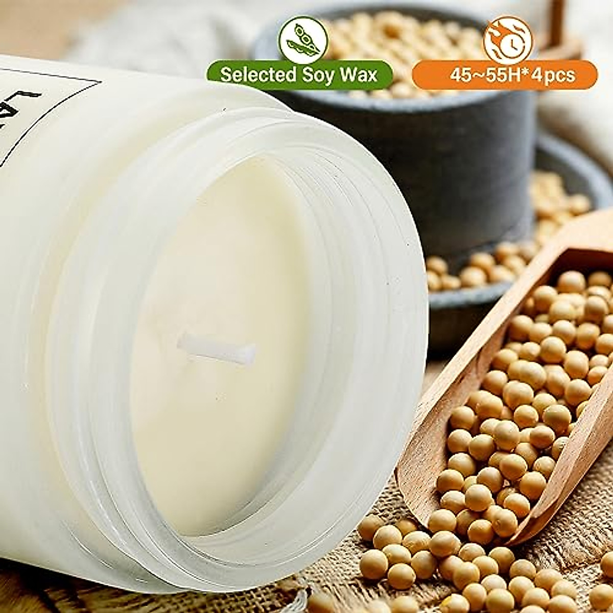 Candles for Home Scented, 4 Pack Scented Candles Gifts for Women 28 oz 200 Hour Long Lasting Natural Soy Candles, Lavender, Lemongrass & Eucalyptus, Apple Cinnamon 3 scents