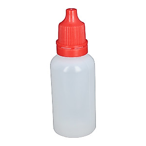 Bettomshin 5Pcs Wide Mouth Reagent Bottles, 60x26x8mm/2.36x1.02x0.31(LxODxID) 20ml PE Plastic Liquid Sealing Bottle, Cylinder Light Mouth Container Lab Sample Storage White Translucent with Red Cap