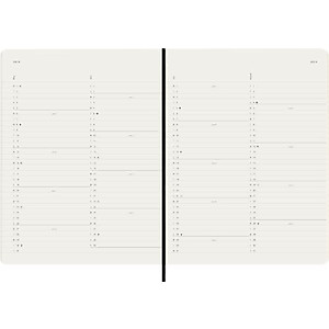 Moleskine DSB12MN4Y24 Notebook, Beginning January 2024, 12 Months, Months, Diary Softcover, XL Size (W x H x H): 7.5 x 9.8 inches (19 x 25 cm), Black
