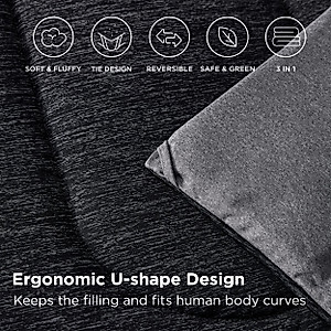 Bedsure Twin/Twin XL Comforter Set - Cooling and Warm Bed Set, Charcoal Black Reversible Bedding for All Season, 2 Pieces, 1 Twin/Twin XL Size Comforter (68"x88") and 1 Pillow Case (20"x26")