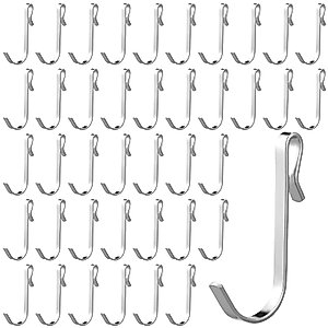 Lyrow 40 Pcs J Hook for Wire Shelving Hooks Stainless Steel Hanger Clip on Metal Wire Rack Hook Hanging Sink Grid Hook for Display Kitchen Bedroom Office Wire Shelf Pans Pots Kitchenware Shirts