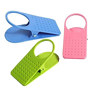 FONDOTIN 3 Pcs Portable Desk Cup Holder Clip Versatile Drinking Cup Clamp for Office Home Use Fits Table Edges Couch Armrests Random Color