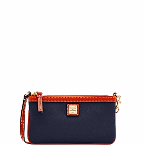 Dooney & Bourke Handbag, Pebble Grain Large Slim Wristlet - Blue
