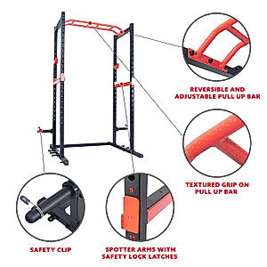 Sunny Health & Fitness Power Zone Strength Rack Power Cage - SF-XF9925, black