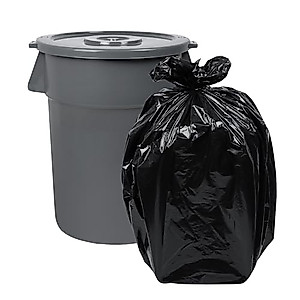 Restaurantware - LID ONLY: RW Clean Waste Container Lid, 1 Round Trash Can Lid - Waste Bin Sold Separately, For 44 Gallon Dustbin, Built-In Handle, Gray Plastic Garbage Can Lid, Heavy-Duty