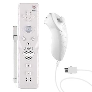 WeJoy Wii Remote Controller build in Motion Plus with Nunchuck and Wrist Strap for Wii & Wii U -White