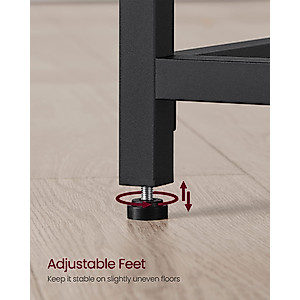 VASAGLE Computer Desk, Gaming Desk, Home Office Desk, for Small Spaces, 19.7 x 31.5 x 29.5 Inches, Industrial Style, Metal Frame, Black with Wood Grain ULWD038B56