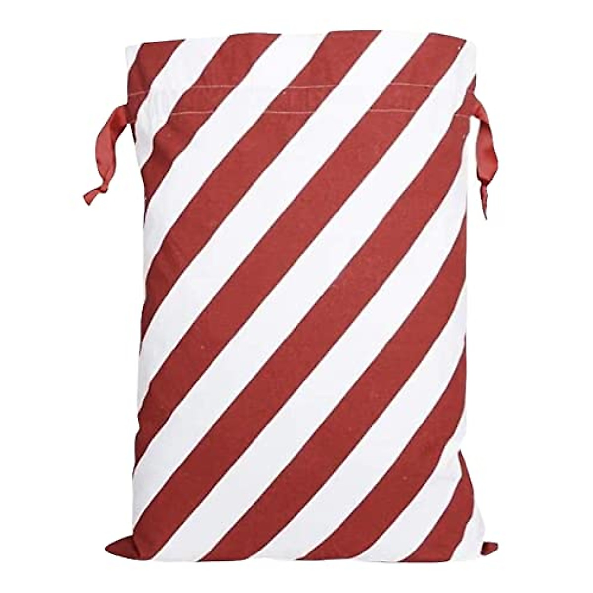 Jolly Jon Large Christmas Bags Santa Sacks - Red Candy Cane Santa Sack - XL Large Reusable Christmas Gift Bag - 17.5 x 24.5 with Drawstring Closure