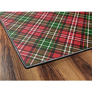 Brumlow MILLS Christmas Plaid Washable Festive Print Holiday Area Rug for Living or Dining Room, Bedroom Carpet and Kitchen Rug, 5'x8', Multicolor