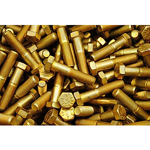 (35) Hex Head Bolts 1/2-20 x 2-1/4 Grade 8 Fine Thread Yellow Zinc USA Made