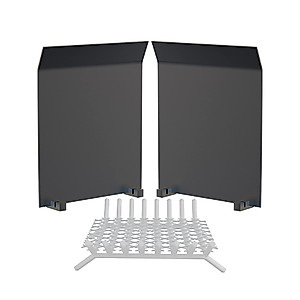 Mxclimate Adjustable Fireback with Support Legs, Heavy Duty Fireplace Wall Protector and Heat and Radiant Reflector, Flexible Reflecting Angle, Fits Firebox Width from 13" to 26", 2 Pack, Black