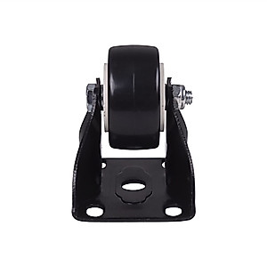 Caster Wheels Set Dia Heavy Duty 200KG Black Polyurethane Fixed Castor Wheels Trolley Furniture Caster Heavy Duty Casters