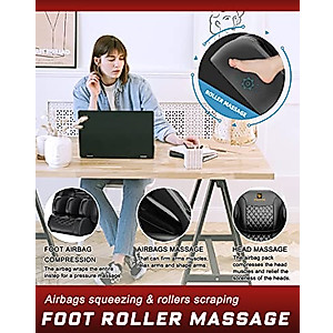 BILITOK Massage Chair Recliner with Zero Gravity, Full Body Massage Chair with Heating, Bluetooth Speaker, Airbags, Foot Roller, Touch Screen, Space-Saving for Office,Faux Leather (Black)