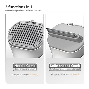 Cat Brush for Shedding Long or Short Haired Cats, Cat Brushes for Indoor Cats, DONOTU 2 in 1 Self Cleaning Slicker Brush for Large Medium Small Dogs, Pets Grooming Tool, Removes Mats, Tangles and Loose Fur