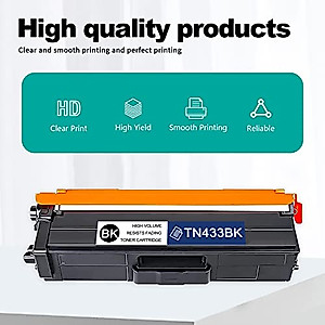 TN-433BK TN433BK Compatible 𝐇𝐢𝐠𝐡 𝐘𝐢𝐞𝐥𝐝 Toner Cartridge NUCA Replacement for Brother TN-433BK HL-L8360CDWT HL-L9310CDW HL-L8260CDW HL-L8360CDW Printer Ink Cartridge (2 Pack, Black)