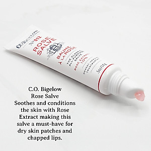 C.O. Bigelow Rose Salve Lip Balm Tubes 3 Pack, All Purpose Salves Moisturizing for Chapped Lips and Dry Skin