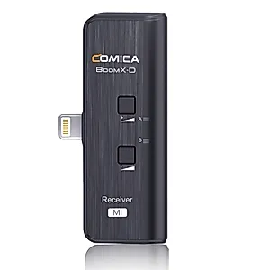 Comica BoomX-DMI RX Wireless Microphone Receiver for Comica BoomX-D 2.4G Wireless Microphone Compatible with iPhone/iPad(Not Compatible with The New Version of BoomX-D)