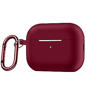SaharaCase Silicone Case for Apple AirPods Pro 2 (2nd Generation) [Rugged] Full Body Protection Antislip Grip Slim with Keychain (Burgundy)