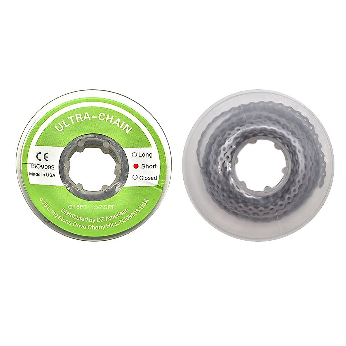 RZJZGZ Gray Dental Orthodontic Elastic Chain Power Chains Brace Orthodontic Spool Elastic Rubber Band (Short)