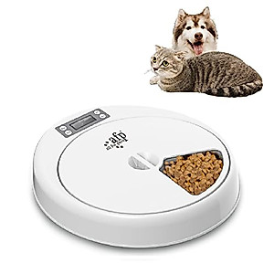 All For Paws Automatic Cat Feeders,5 Meal Automatic Dog Feeder,Cat Food Dispenser with Programmable Timer,Automatic Pet Feeder for Dry and Wet Food