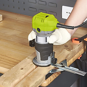 DEWINNER Electric Router Tool, 710W 13000-33000 RPM 6 Variable Speed Wood Router for Woodworking with 3 Clamps and 5 Router Tool Bits