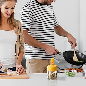 Glass Spice Jars | Airtight Seasoning Containers Equipped with Retractable Spoon & Lid | Ultimate Kitchen Essential for Sugar, Salt, & Condiments | Convenient Storage Solution