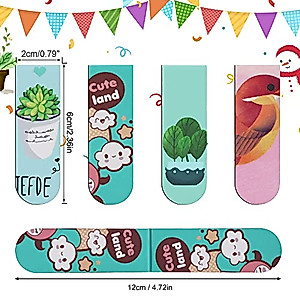 MWOOT 30Pcs Magnetic Bookmarks, Cute Assorted Magnet Page Markers Set, Cartoon Fruit Magnetic Page Clips Bookmark for Kids Students School Office Book Lovers Reading Supplies(30 Styles, 6x2CM)