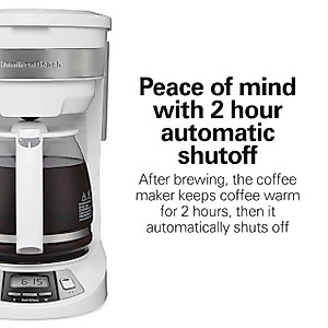 Hamilton Beach 12 Cup Programmable Drip Coffee Maker with 3 Brew Options, Glass Carafe, Auto Pause and Pour, White (46294)