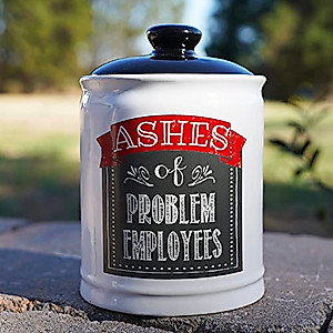 Cottage Creek Ashes of Problem Employees Piggy Bank, Candy Jar with Lid, Boss Gifts