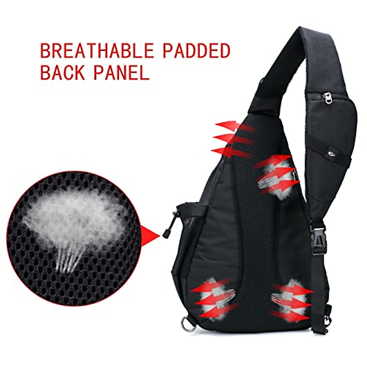 TurnWay Water-Proof Sling Backpack/Crossbody Bag/Shoulder Bag for Travel, Hiking, Cycling, Camping for Women & Men (Black1)