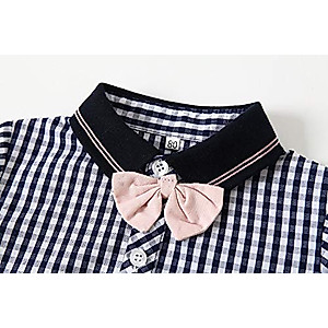 Kimocat Baby Boys Gentleman Outfits Suits Long Sleeve Shirt Suspenders Pants Bow Tie Clothes Set