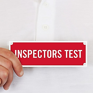 SmartSign - SE-5022-ERE-REF-2x6 "Inspectors Test" Tag | 2" x 6" 3M Engineer Grade Reflective 2" x 6" 3M EG Reflective Aluminum