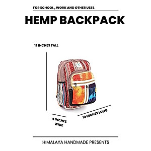 Unique Tie-dye Mini Hemp Backpack Small Back Pack Boho Backpack 100% Himalaya Hemp| 100% VEGAN | Handmade with Love. (Brown)