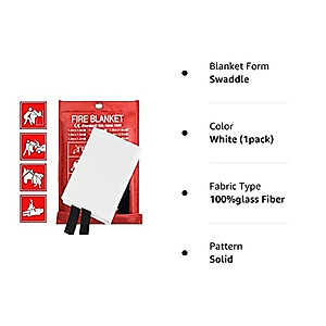 Fire Blanket Fire Guardian Blanket and Fire Blanket Fire Suppression Blankets for Kitchen, Bedroom, People- Energency Safety (40"x40") (White (1Pack))